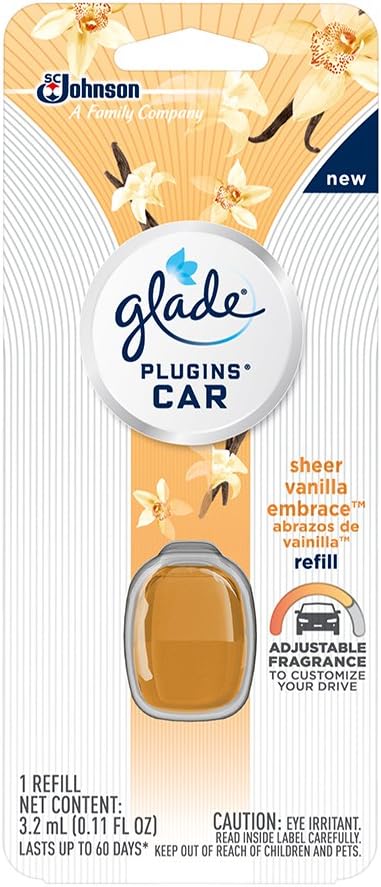 Amazon.com: Glade Plugins Car Air Freshener Refill, Sheer Vanilla ...