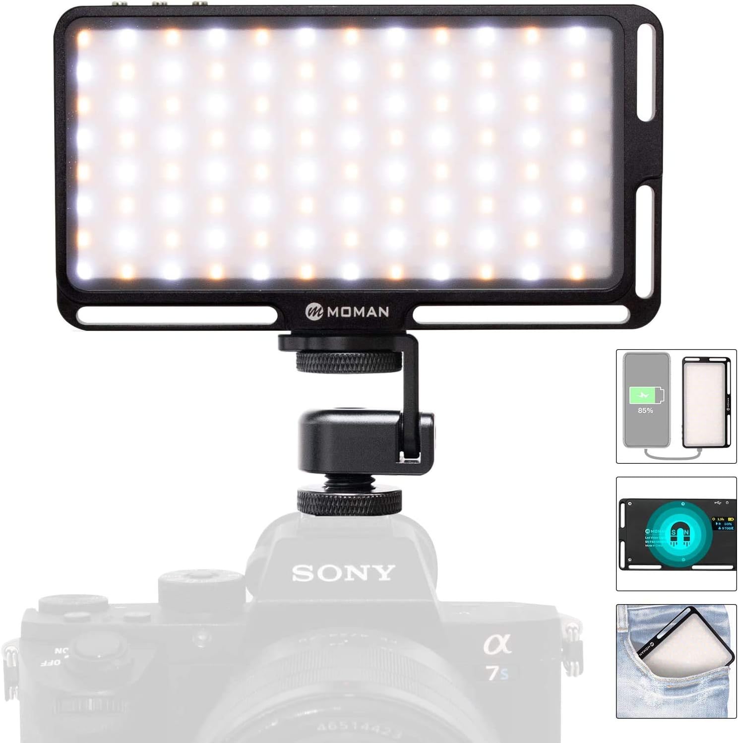 Amazon.com : On Camera Light for DSLR, Moman LED Video Light ML6DC CRI ...