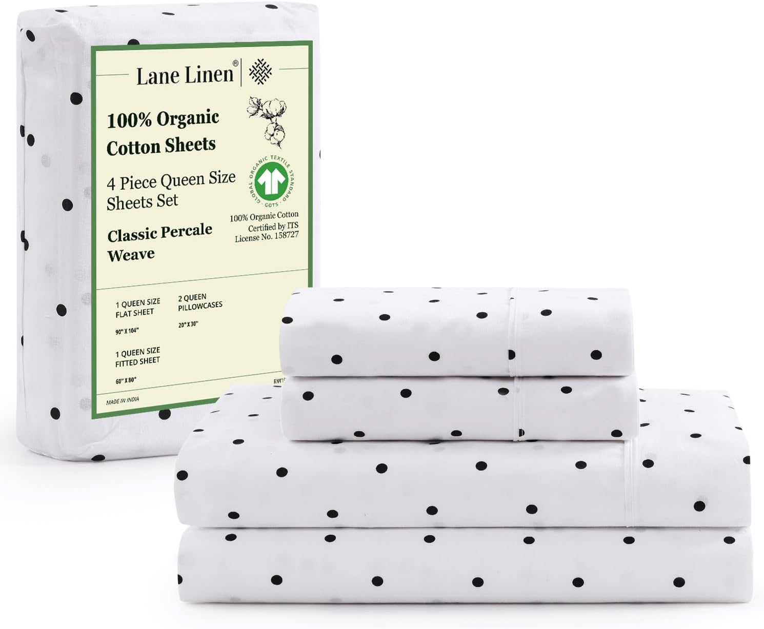 Amazon.com: SUPERIOR Polka Dot Sheet Set, Cotton Blend Bedding Sets ...