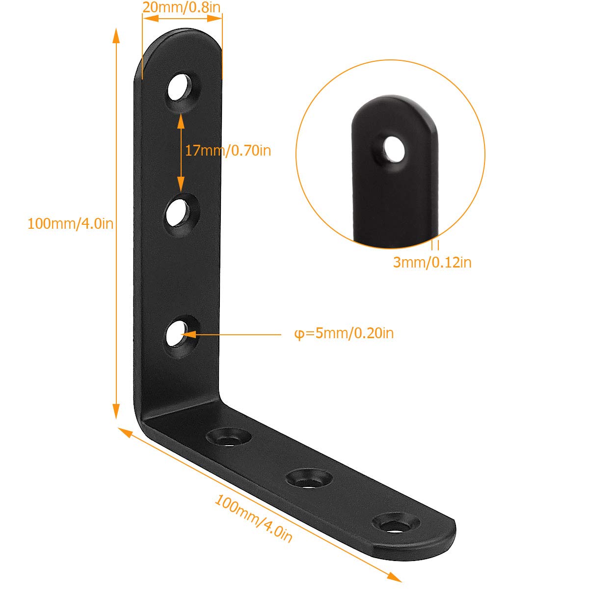 Snapklik.com : 16 PCS L Shelf Brackets 4Inch, Cast Iron 4x4 Inch Heavy ...