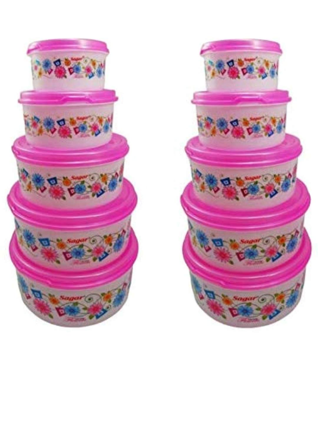 Buy Plastic Food Storage Containers Set of 10 PCS (2500 ml, 1800 ml ...