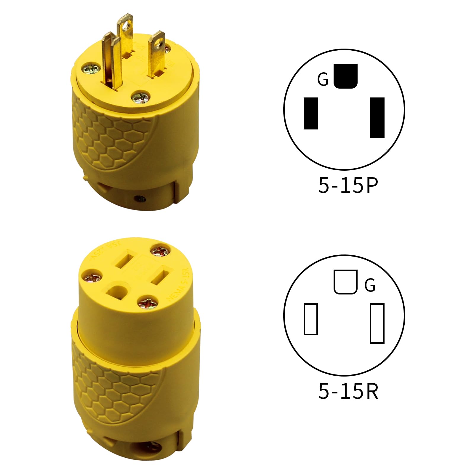 Snapklik.com : Electrical Replacement Plug & Connector Set, Extension Cord Ends Male And Female ...