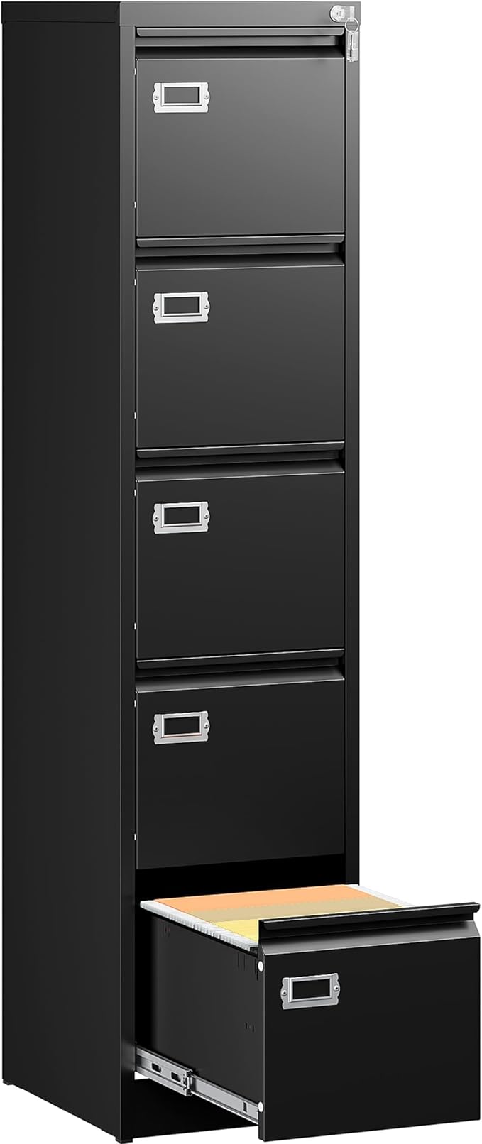 Amazon.com : SISESOL 5 Drawer File Cabinet with Lock,15" Narrow ...