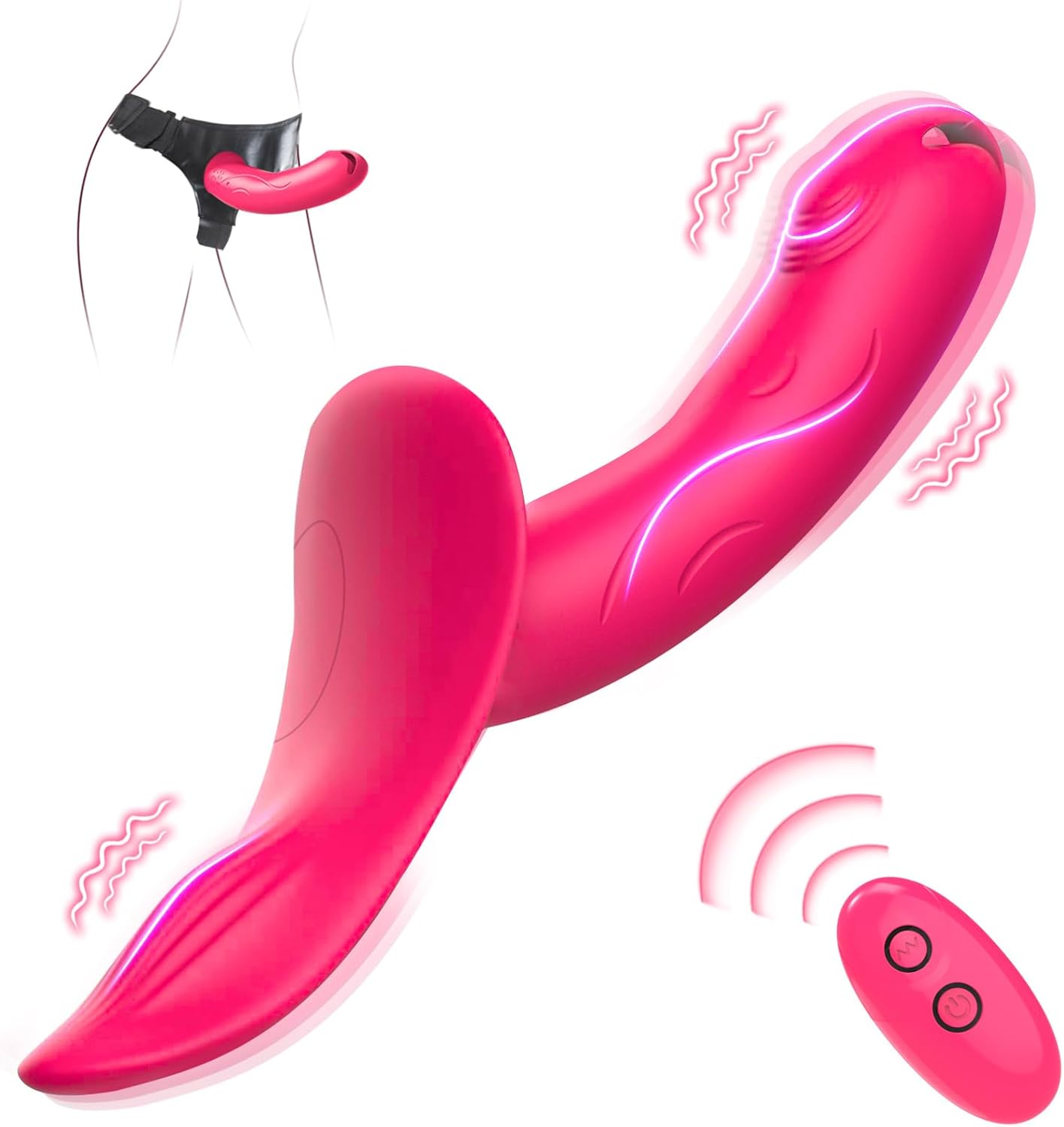 Amazon.com: G Spot Vibrator Strap On Dildo, Adjustable Harness Dildos ...