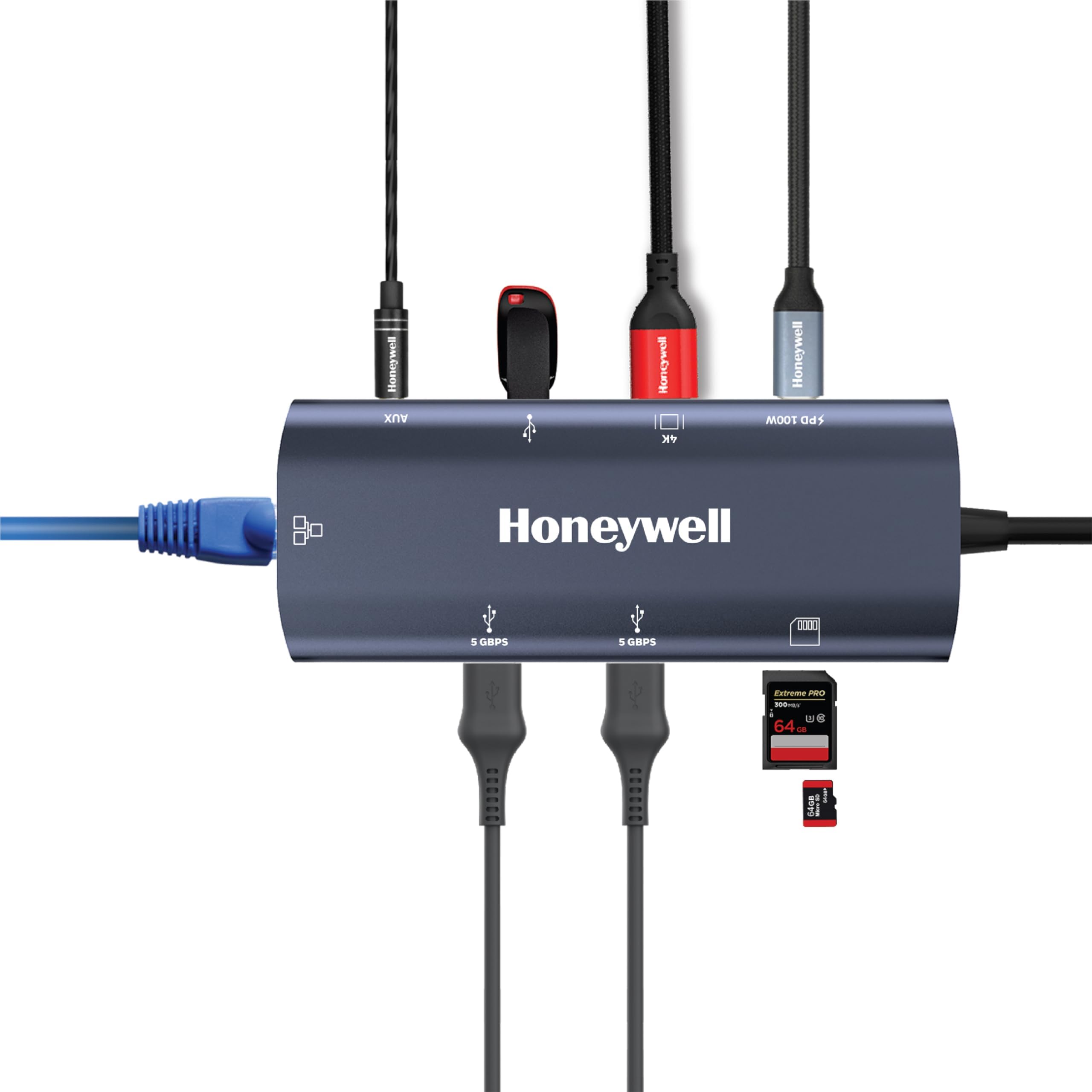 Honeywell New Launch 9-in-1 Type C Dock with 4K HDMI, 1GBPS RJ45 ...