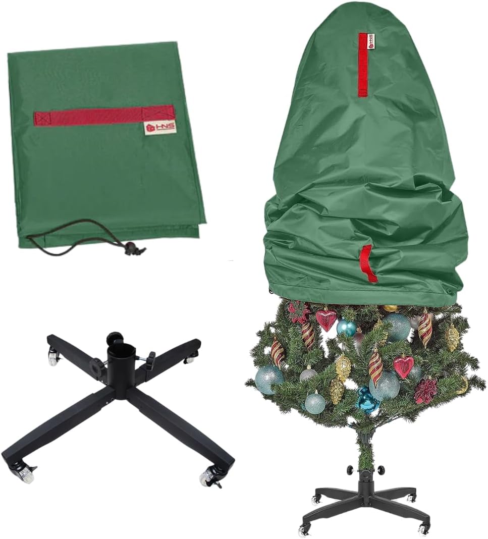 Amazon.com: Metal Christmas Tree Stand and 7ft Upright Christmas Tree ...