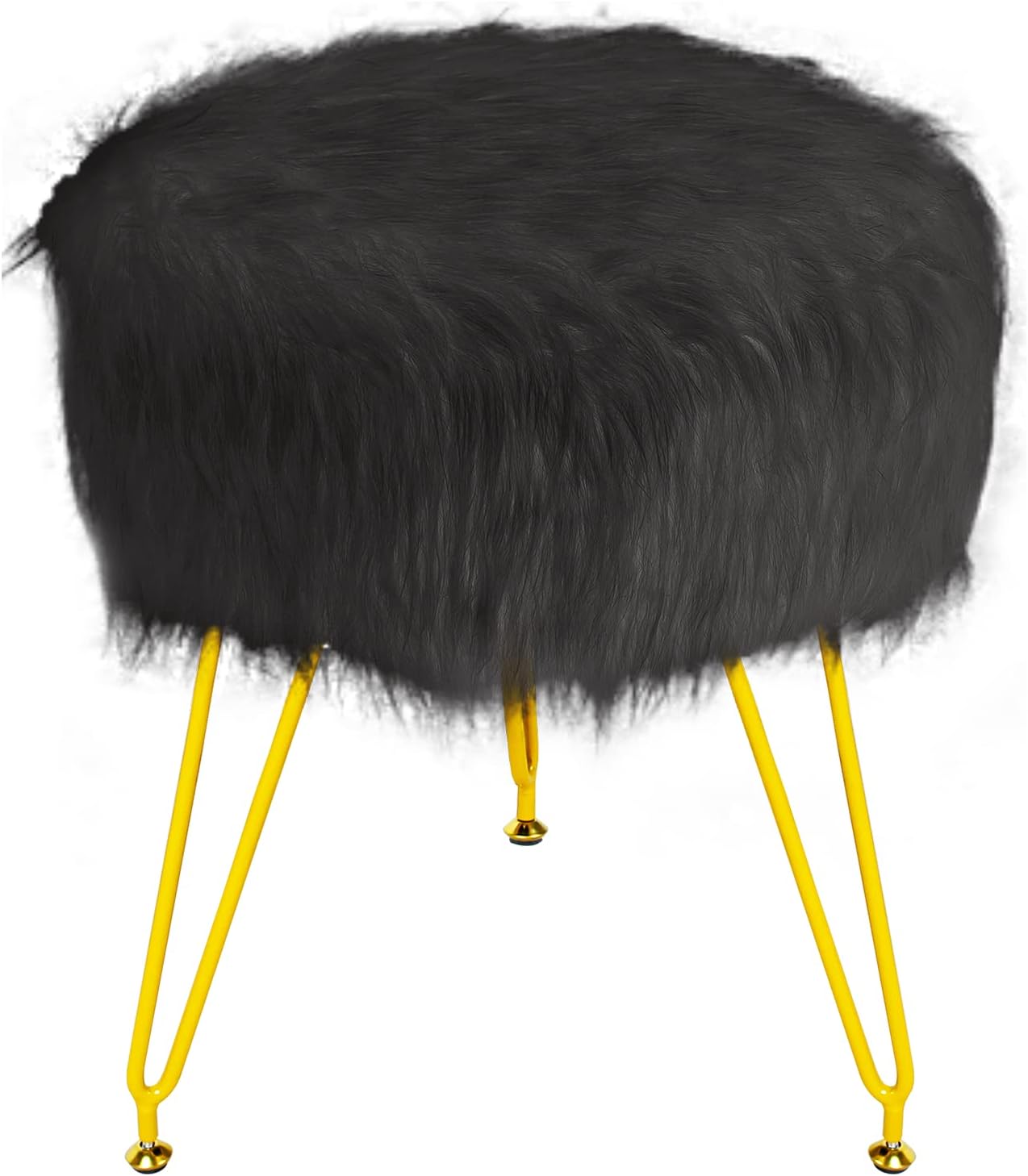 Amazon.com: Babion Round Faux Fur Vanity Stool, Ottoman Footrest Stool ...