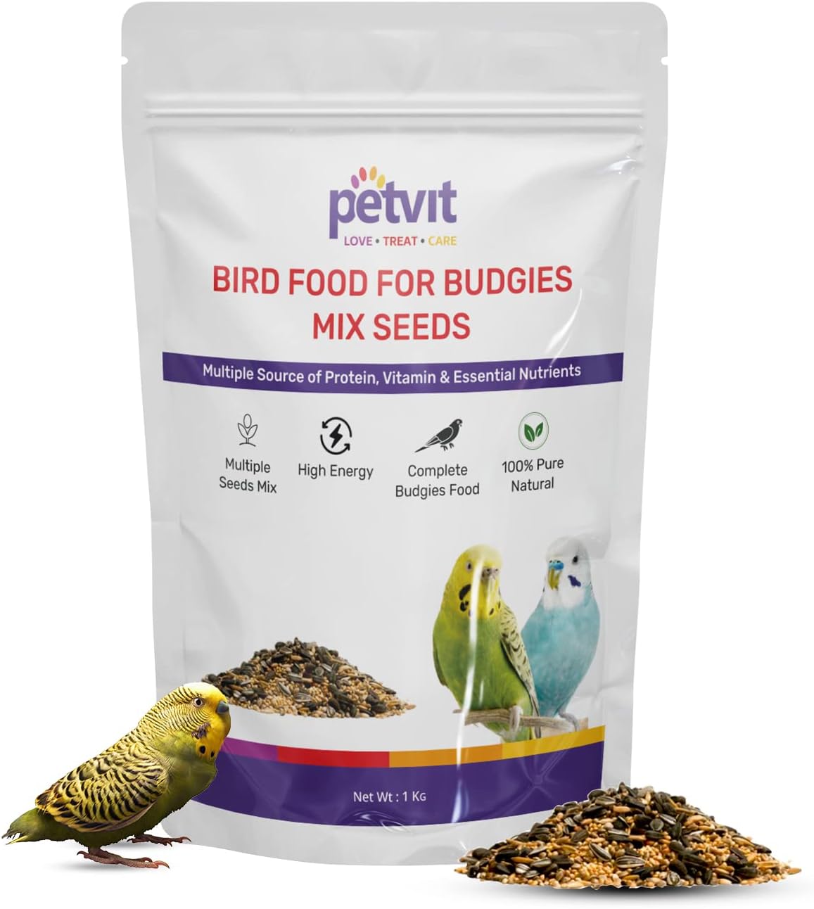 Buy Petvit Bird Food for Budgies Mix Seed with Yellow Millet | Barnyard ...