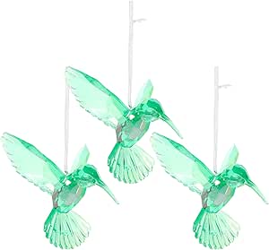 Amazon.com: Yardenfun 3pcs Crystal Bird Pendant Ceiling Hummingbirds ...