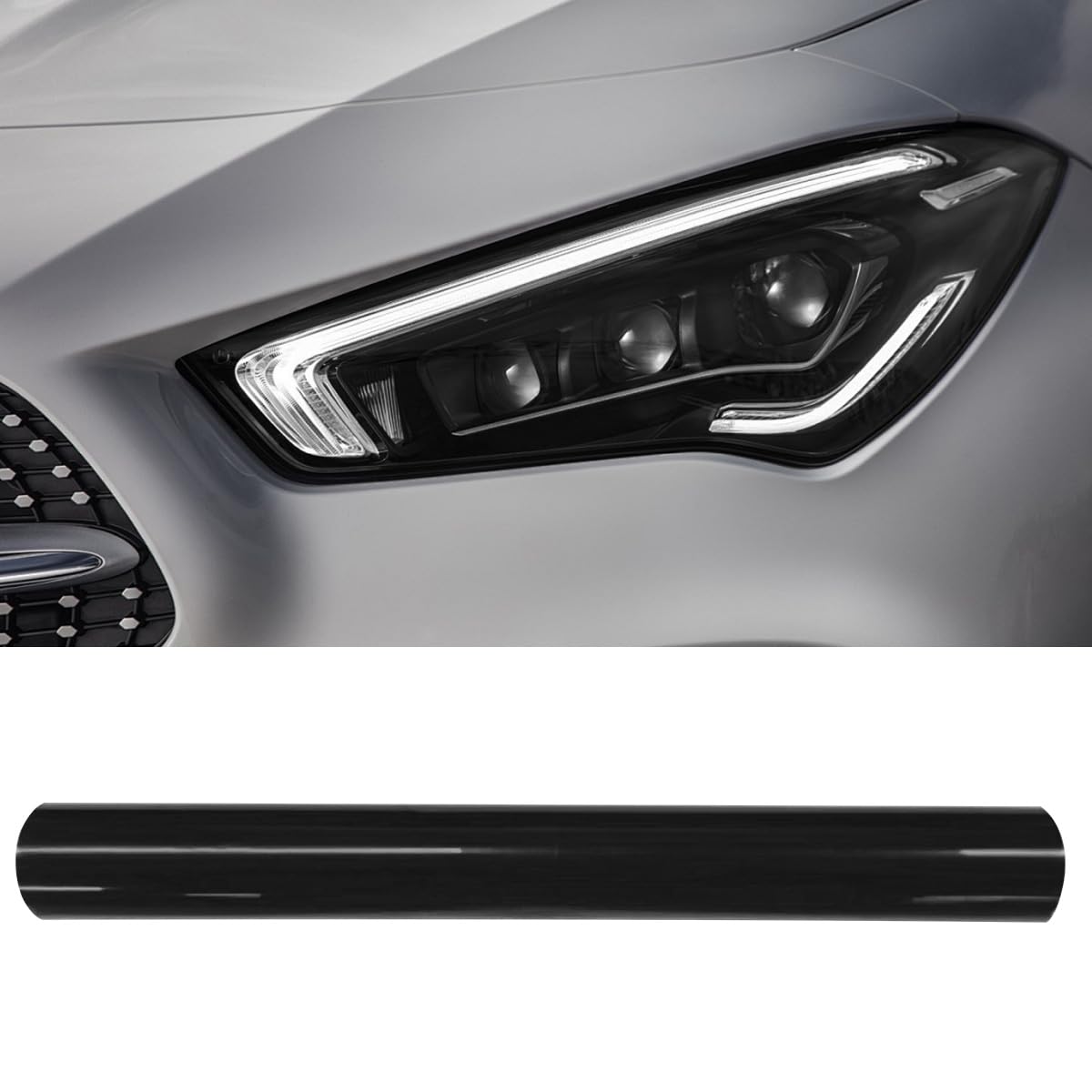 Snapklik.com : 12" X 48" Car Light Tint Film, Black Self Adhesive Car ...