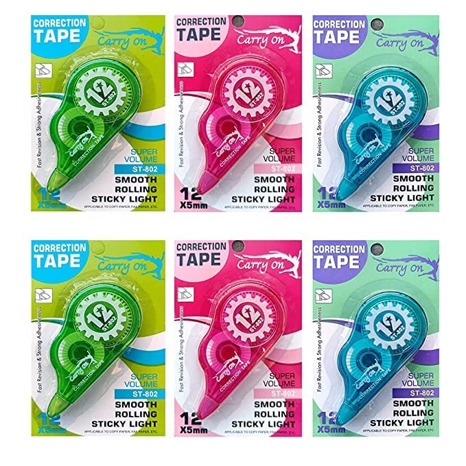 MINtile Since 2000 | 6pcs Long Mistake Clear Correction Tape, 5mm x 72 ...