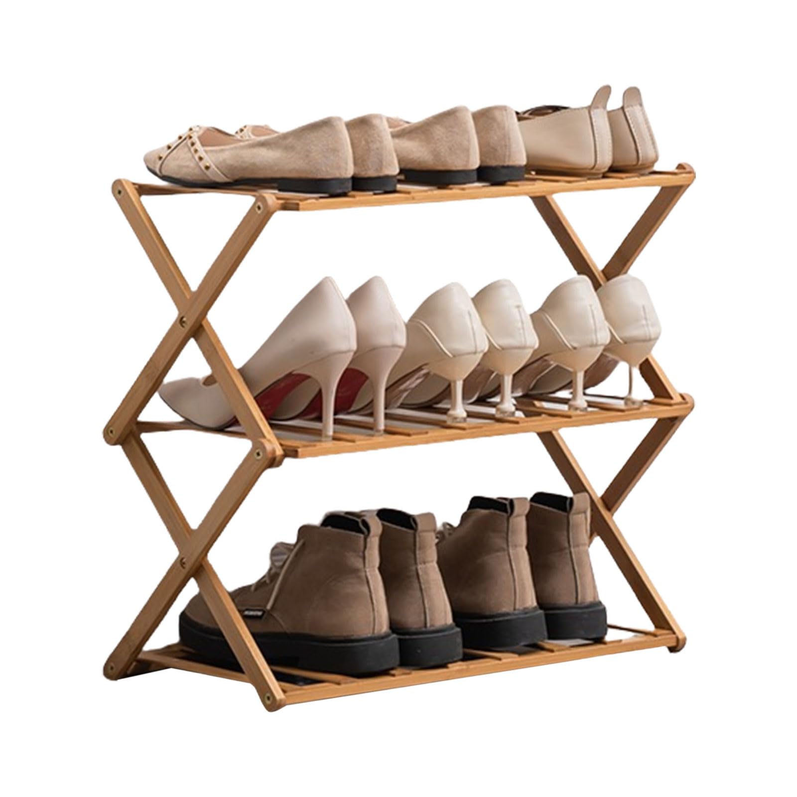 YOUSIS Multi Tier Shoe Rack,Shoe Racks Storage, No Installation Folding ...
