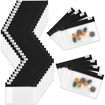 Amazon.com: 24 Pieces Pill Pouch Bags Zippered Pill Pouch Set Reusable ...