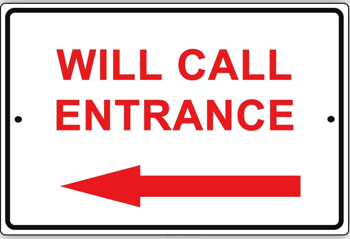 Amazon.com: Metal Sign Great Aluminum Tin Sign Will Call Entrance (Left ...