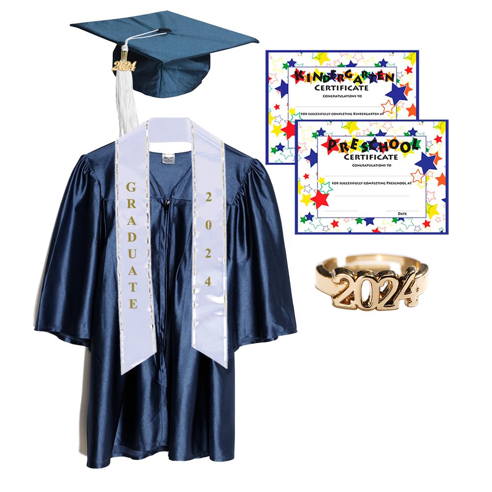 Snapklik.com : 2024 Shiny Navy Blue Deluxe Child Graduation Set, Large ...