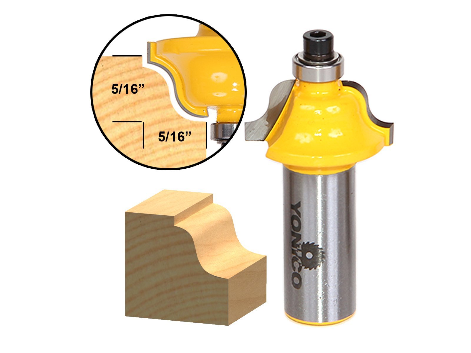 Snapklik.com : YONICO Roman Ogee Router Bits Edge Forming 5/16-Inch 1/2 ...