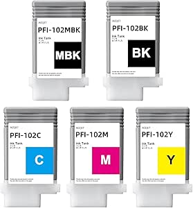 Amazon.com: PFI-102 Ink Tank Cartridges Replacement for Canon PFI102 Compatible with IPF500 ...