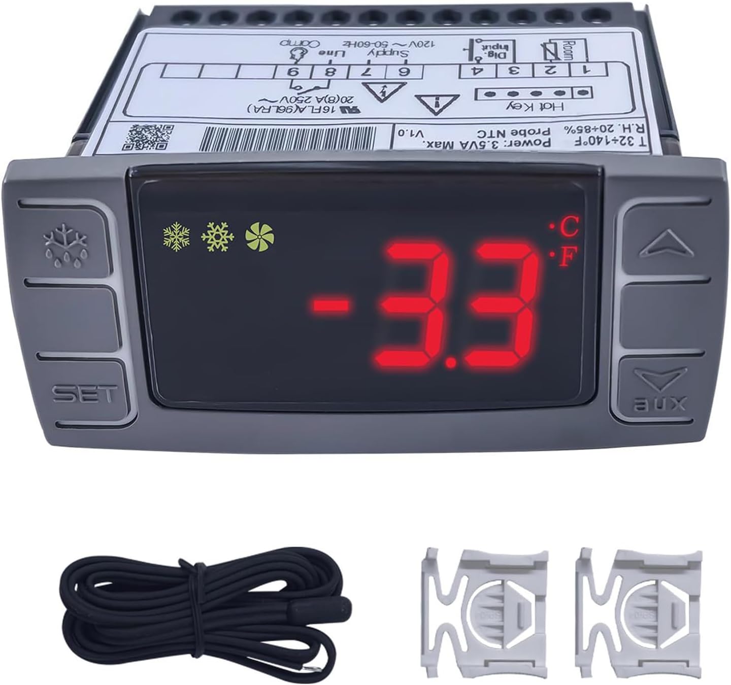 Dixell XR02CX-4N1F1 Refrigerator Digital Thermostat Controller 120V/50 ...