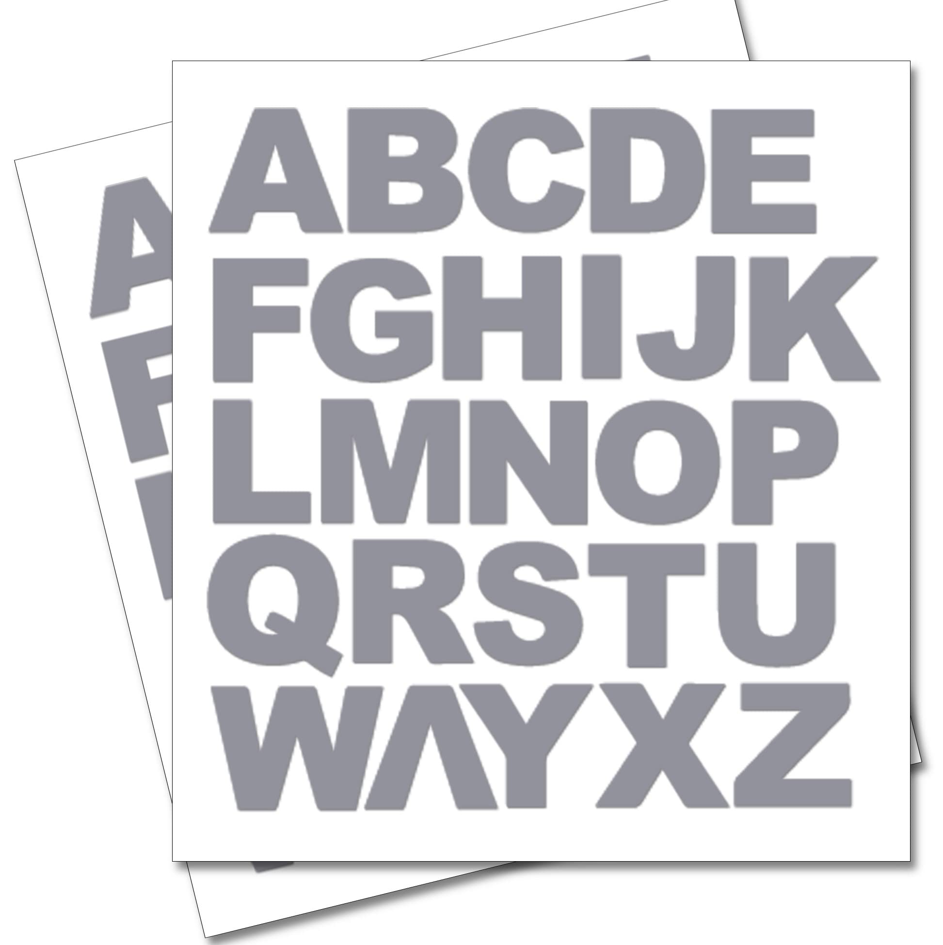 2 x Set of Full Alphabet Silver Letters - Removable Self Adhesive ...