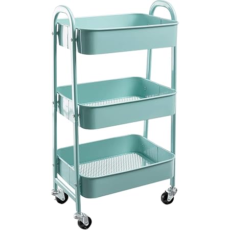 Amazon.com : AGTEK Makeup Cart, Movable Rolling Organizer Cart, Grey ...