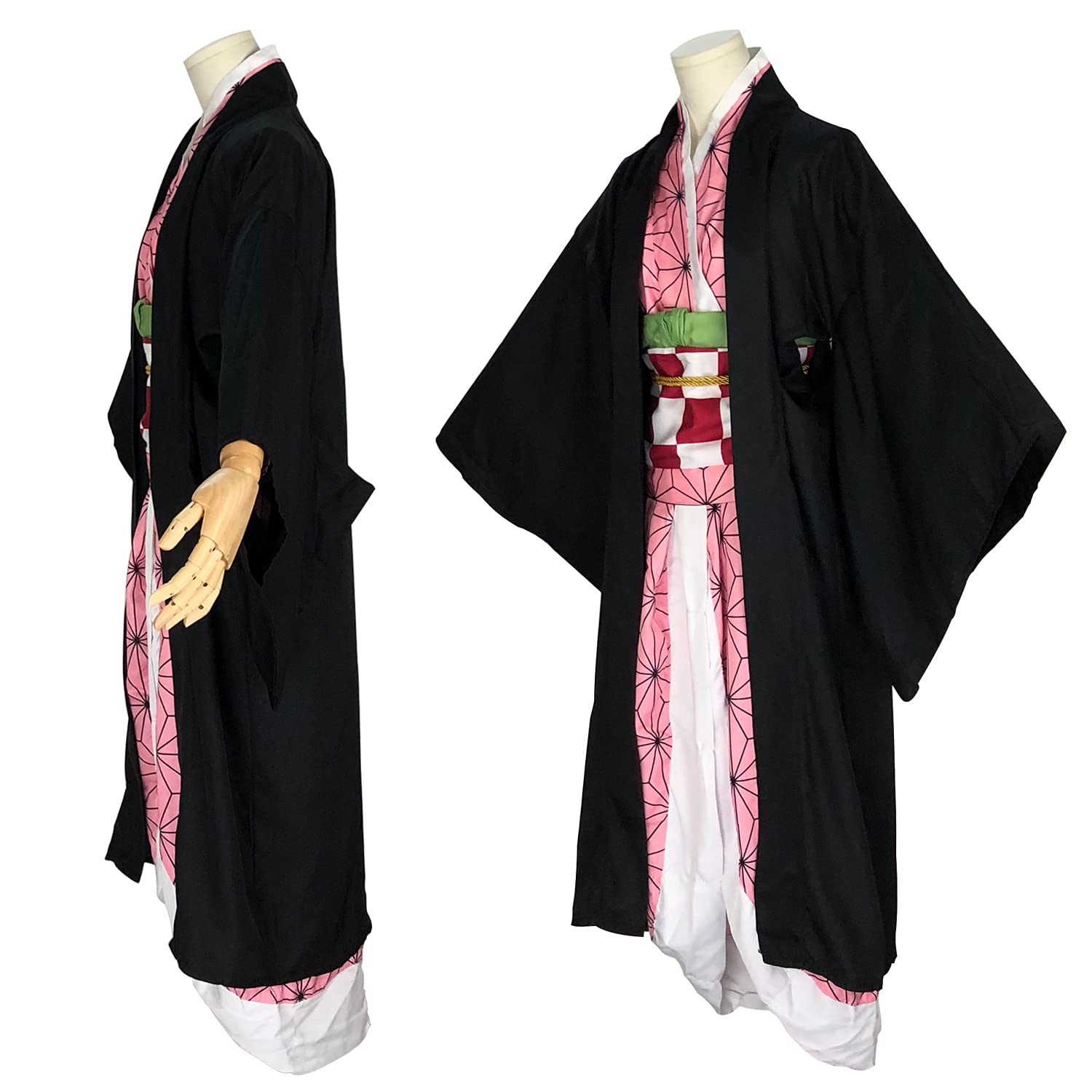 Women Anime Demon Slayer Cosplay Costume Dress Kamado Nezuko Demon ...