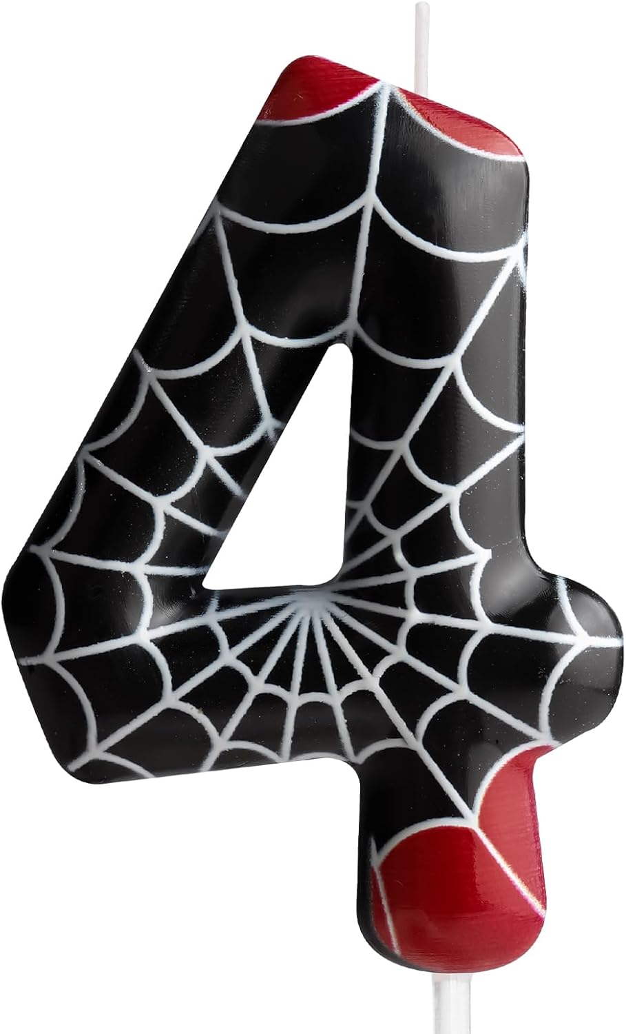 Amazon.com: Spider Candle 4th Birthday Number 4 Black Red Web Cake ...