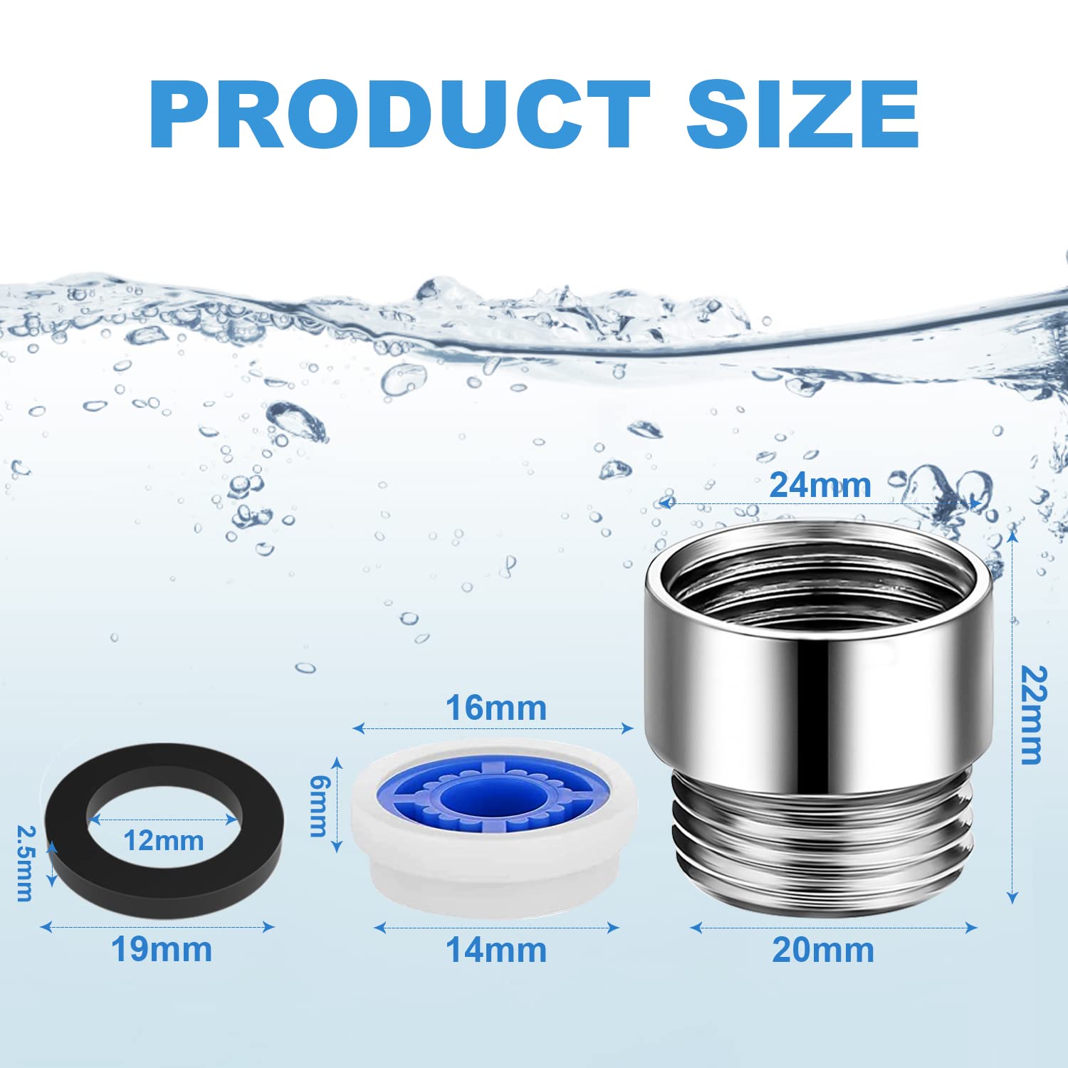 Shower Flow Reducer Limiter Set, 2 Pcs Water Flow Restrictor 4L/ 7L/ 9L ...