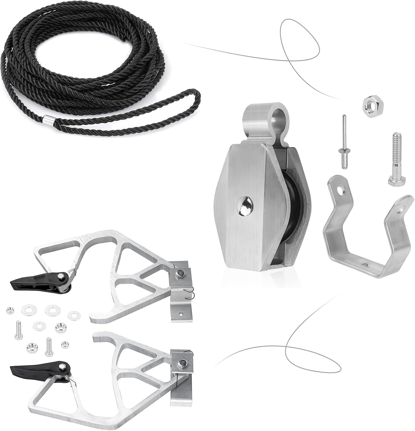 Extension Ladder Lock Pulley Rope Kits for Werner 28-11 Rung Lock Kit ...