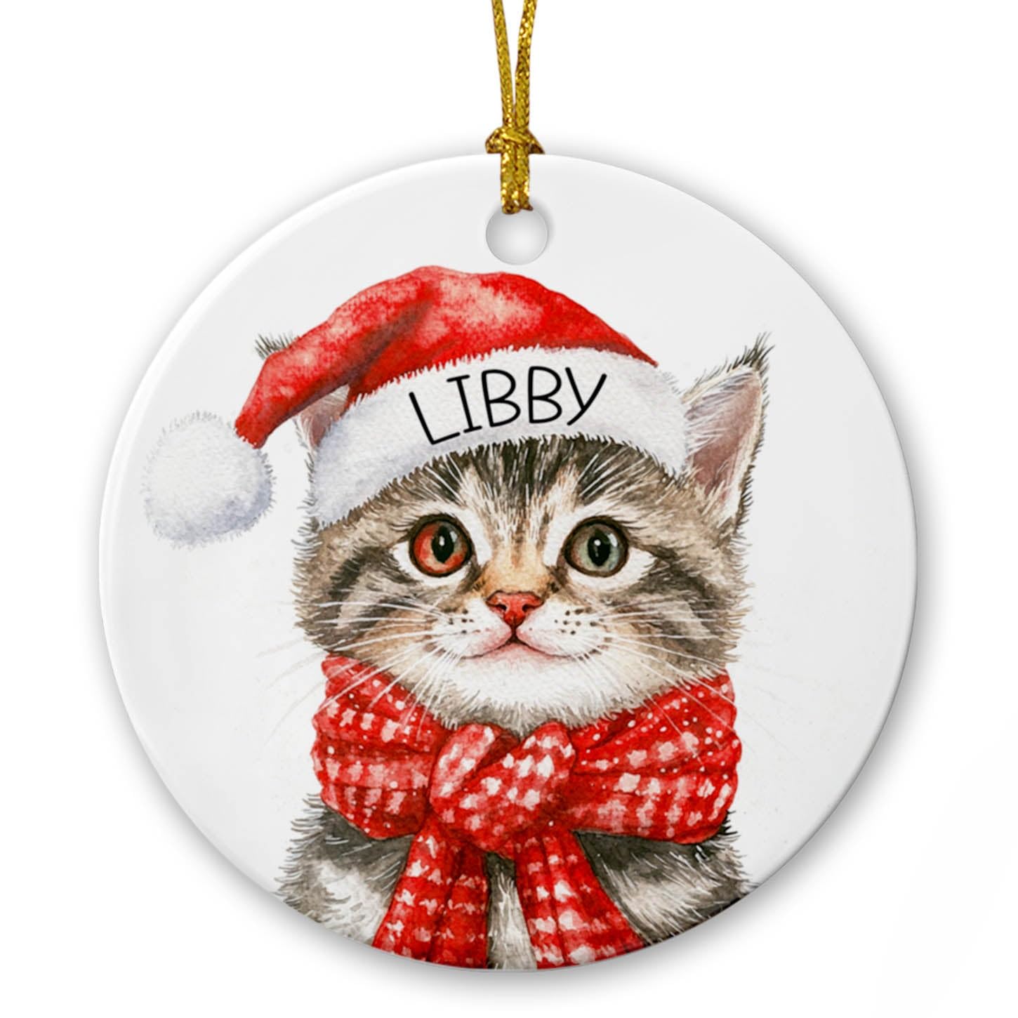 Amazon.com: Tabby Cat Brown 2024 Christmas Ornaments, Personalized ...