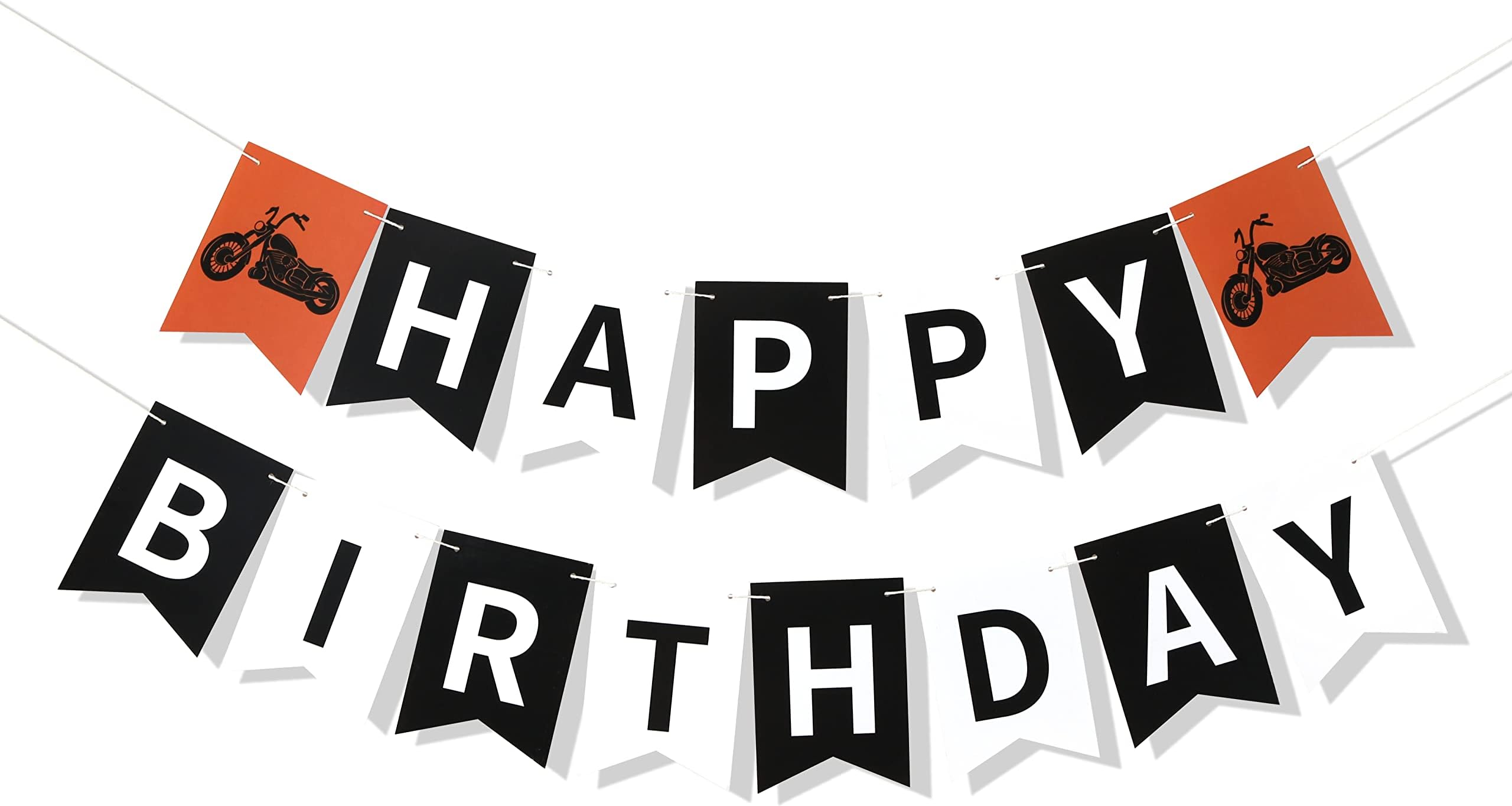 Amazon.com: Motorcycle Birthday Banner - Harley Inspired Birthday ...