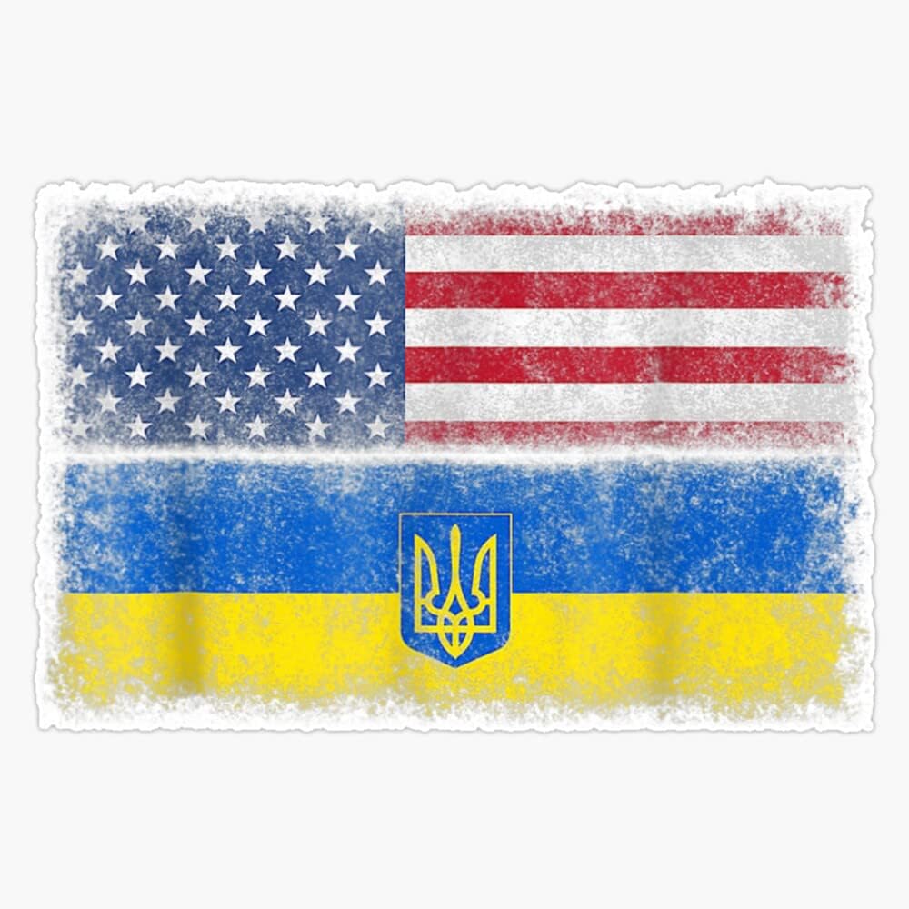Amazon.com - Ukrainian American Flag Ukraine USA America Roots Bumper ...
