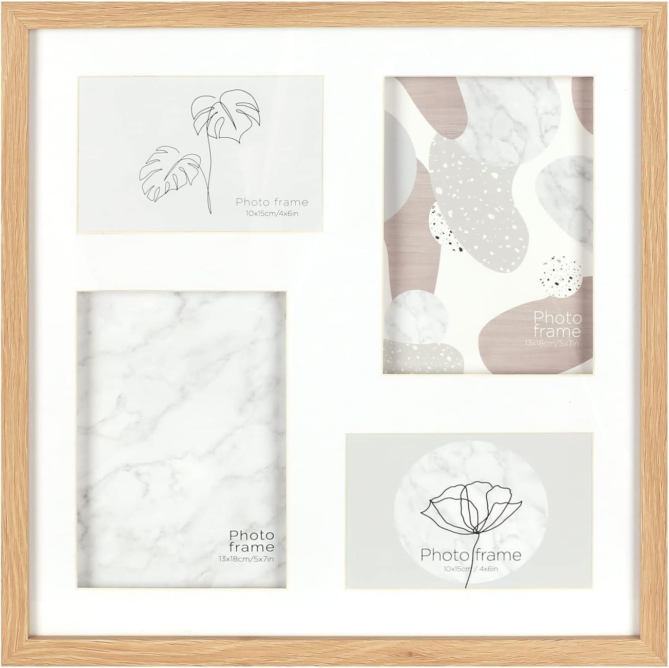 Amazon.com - Art Maison Picture Frame Set of 1 Oak, Collage Gallery ...