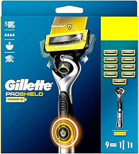 Gillette ProShield Power Men's Razor + 9 Refills with Precision Trimmer ...
