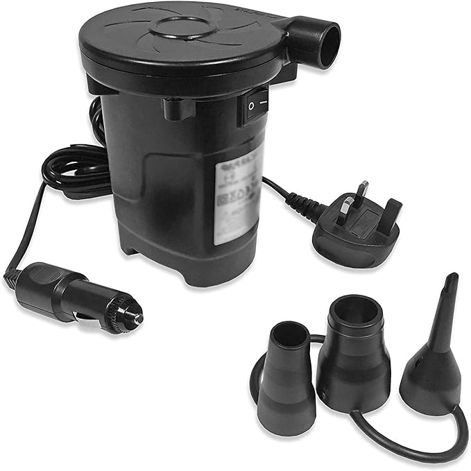 Universal Dual Power 12v & 240v Portable Fast Flow Air Pump for Airbeds ...