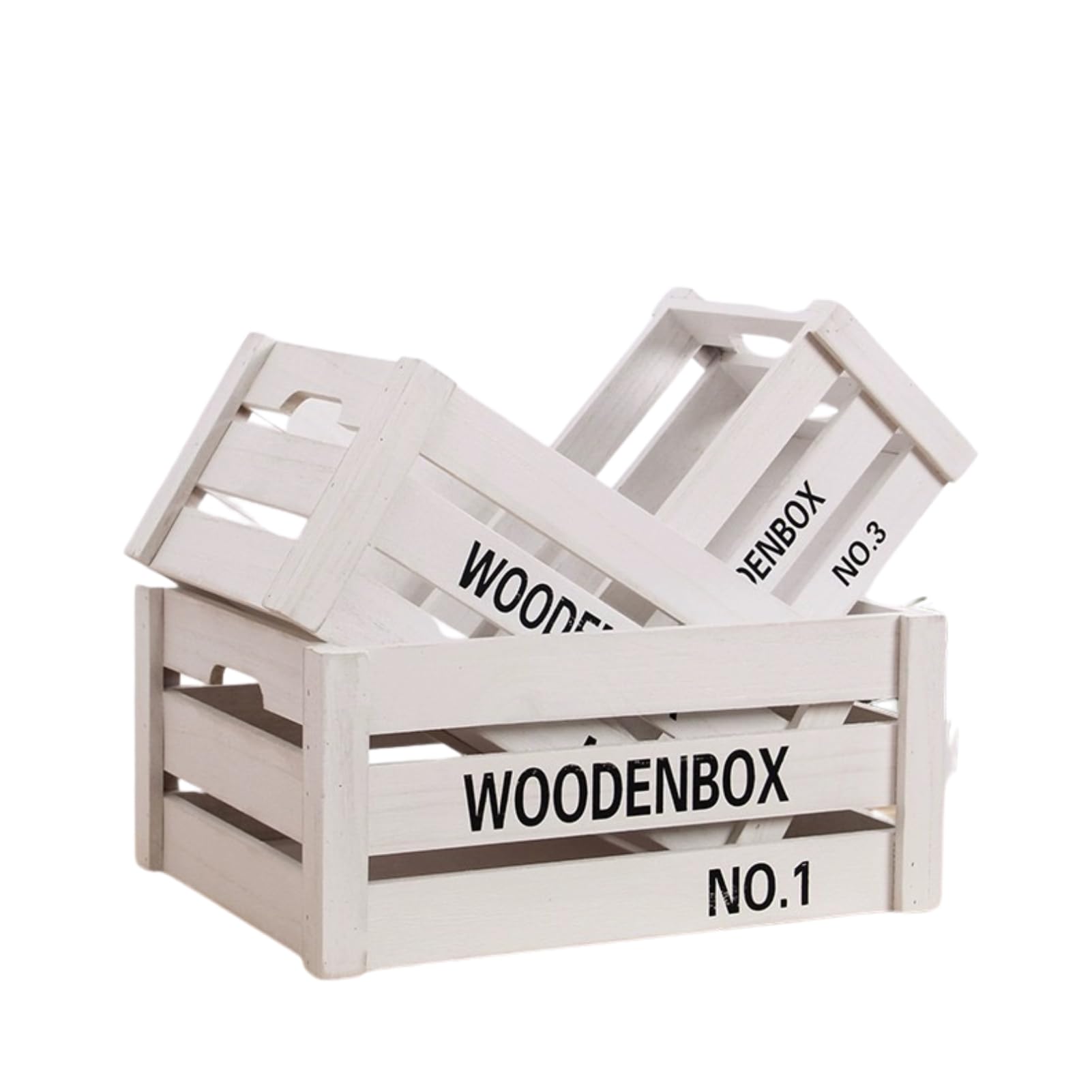 Snapklik.com : Decorative Wood Crates, 3 Pack Nesting Crates Farmhouse ...