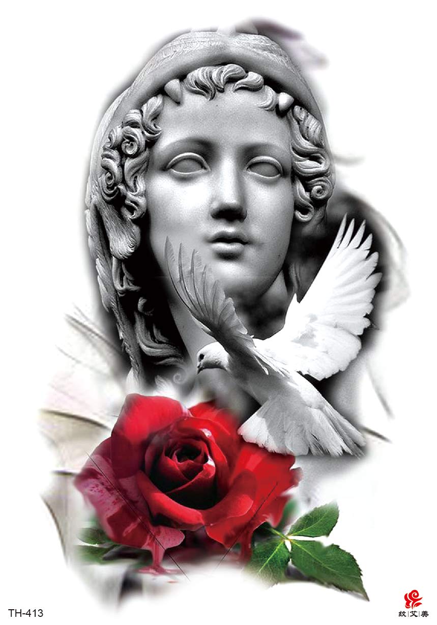 Virgin Mary With Roses Tattoo Designs
