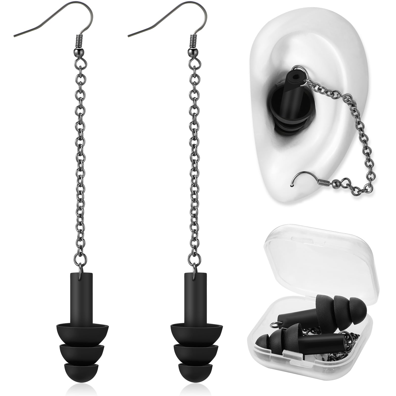 Amazon.com: Misdary Earplug Earrings with Case Soft Silicone Earplugs ...