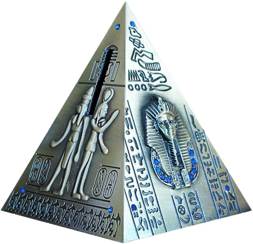 Amazon.com : Piggy Bank Metal Egyptian Pyramid Coin Bank Desktop ...