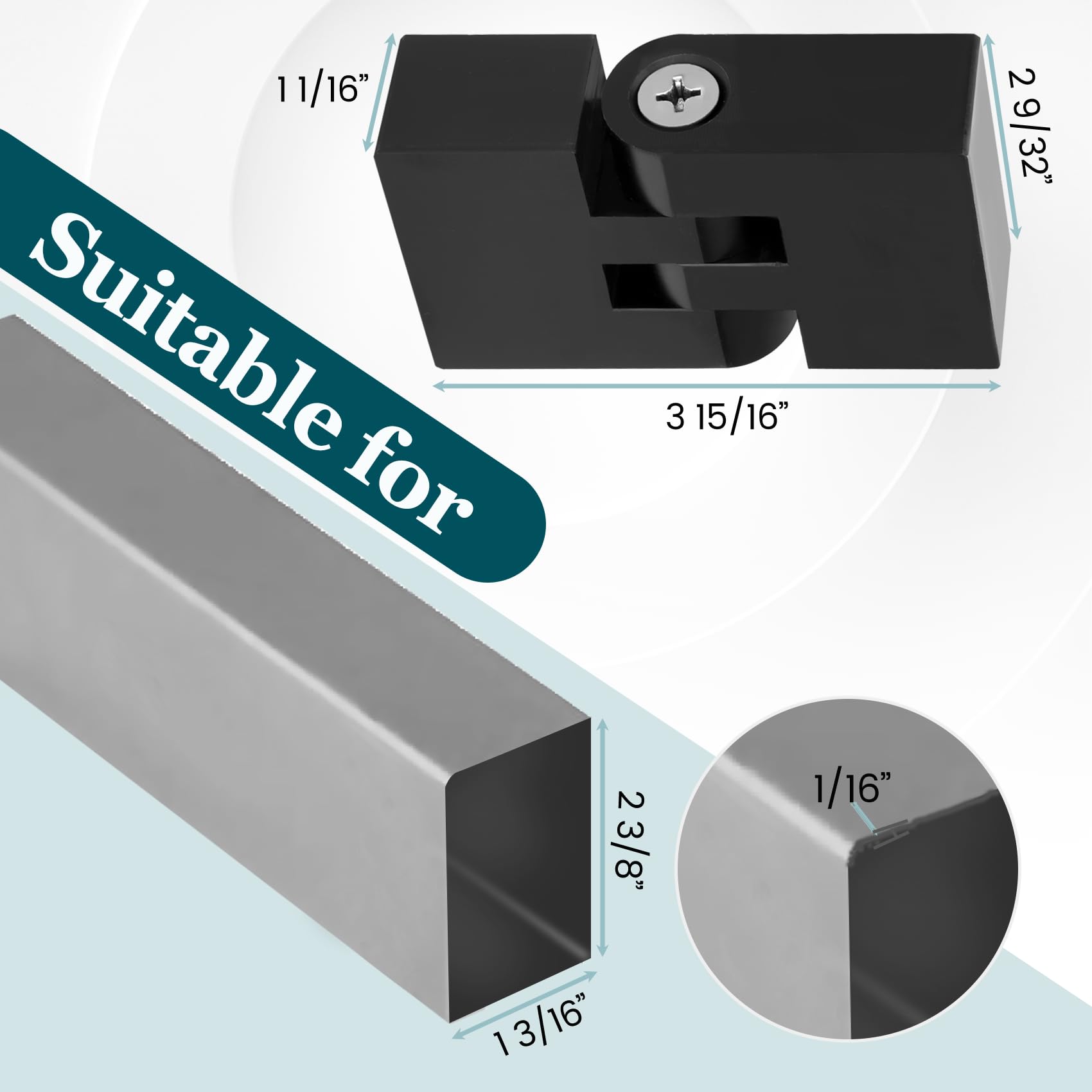 Snapklik.com : Flat Handrail Accessories Connector Hand Rail, 2Pack 180 ...