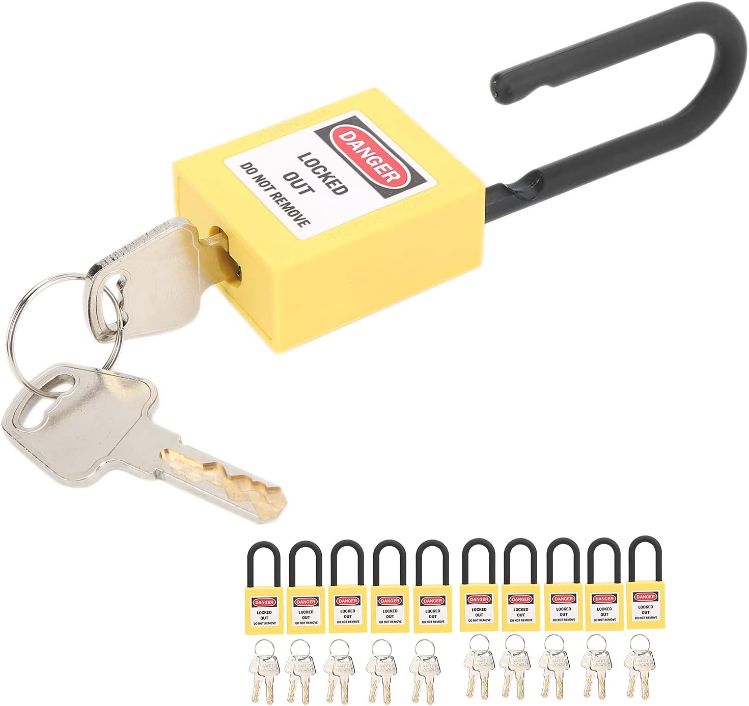 Lockout Lock 38mm, 10 Sets Lockout Tagout Padlock Security Tool ...