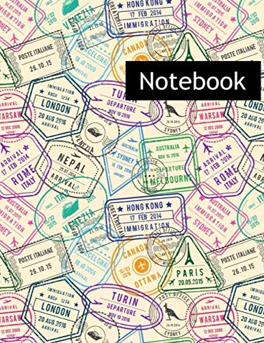 Amazon.com: Stamps Visa Different Documents Travel : College Ruled ...