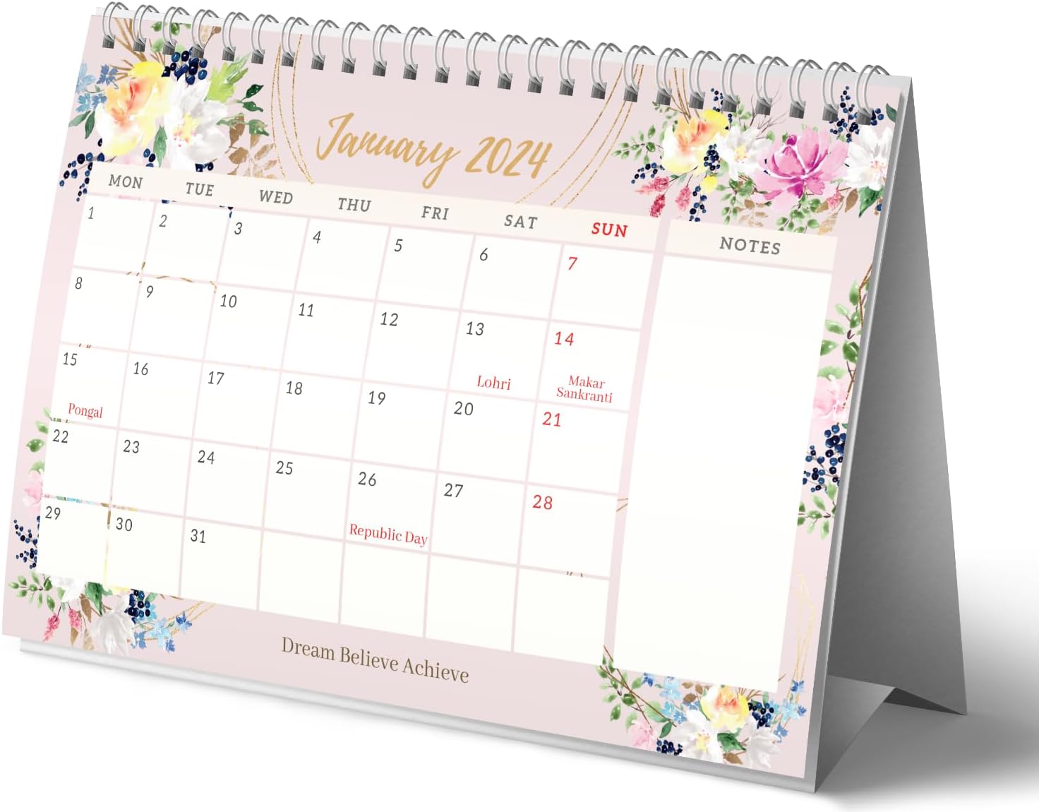 Accuprints Desk Calendar 2024-Size 6.5 x 7.2 inch Standing Desk ...