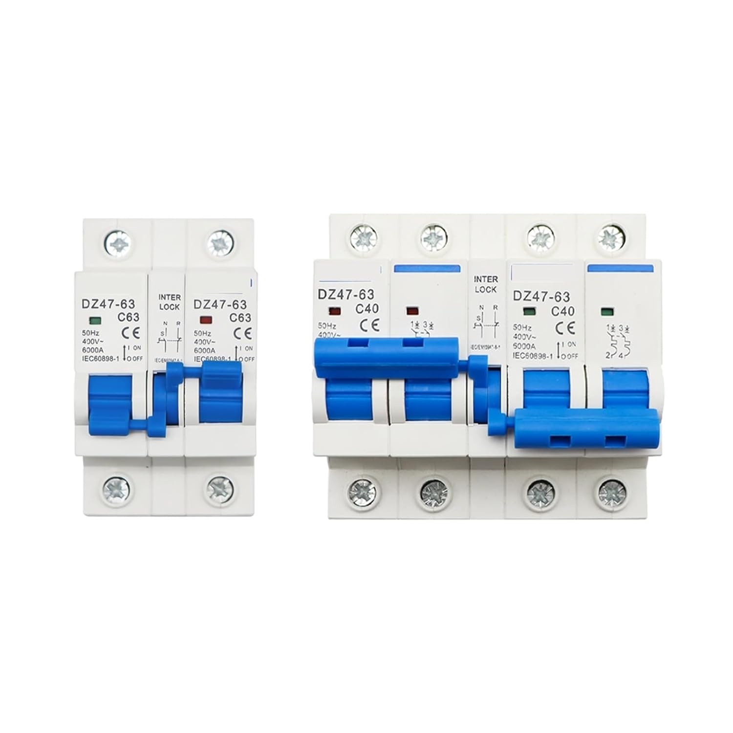 1P+1P 2P+2P MTS AC Dual Power Supply Manual Transfer Interlocking Circuit Breaker DIN Rail ...