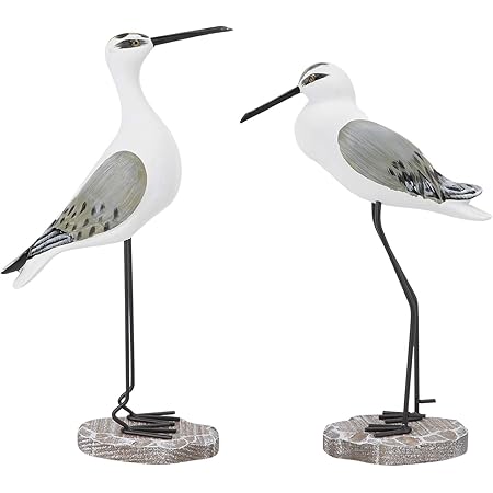 Amazon.com: EXCEART 2pcs Seagull Statues Garden Bird Sculpture Wooden ...