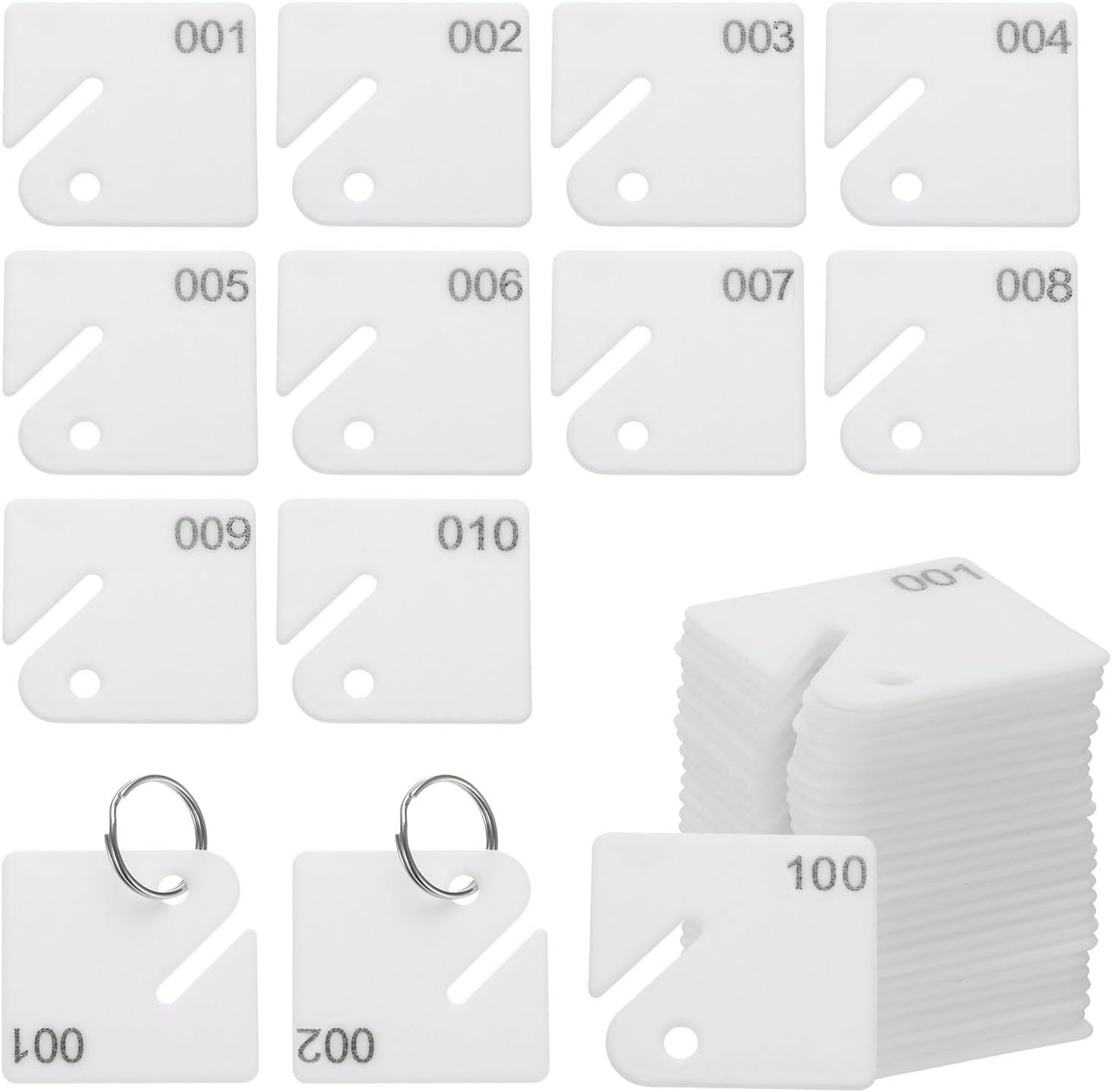Amazon.com: uxcell 100Pcs Number Tags 1-100, 1.5" Plastic Hanging ...
