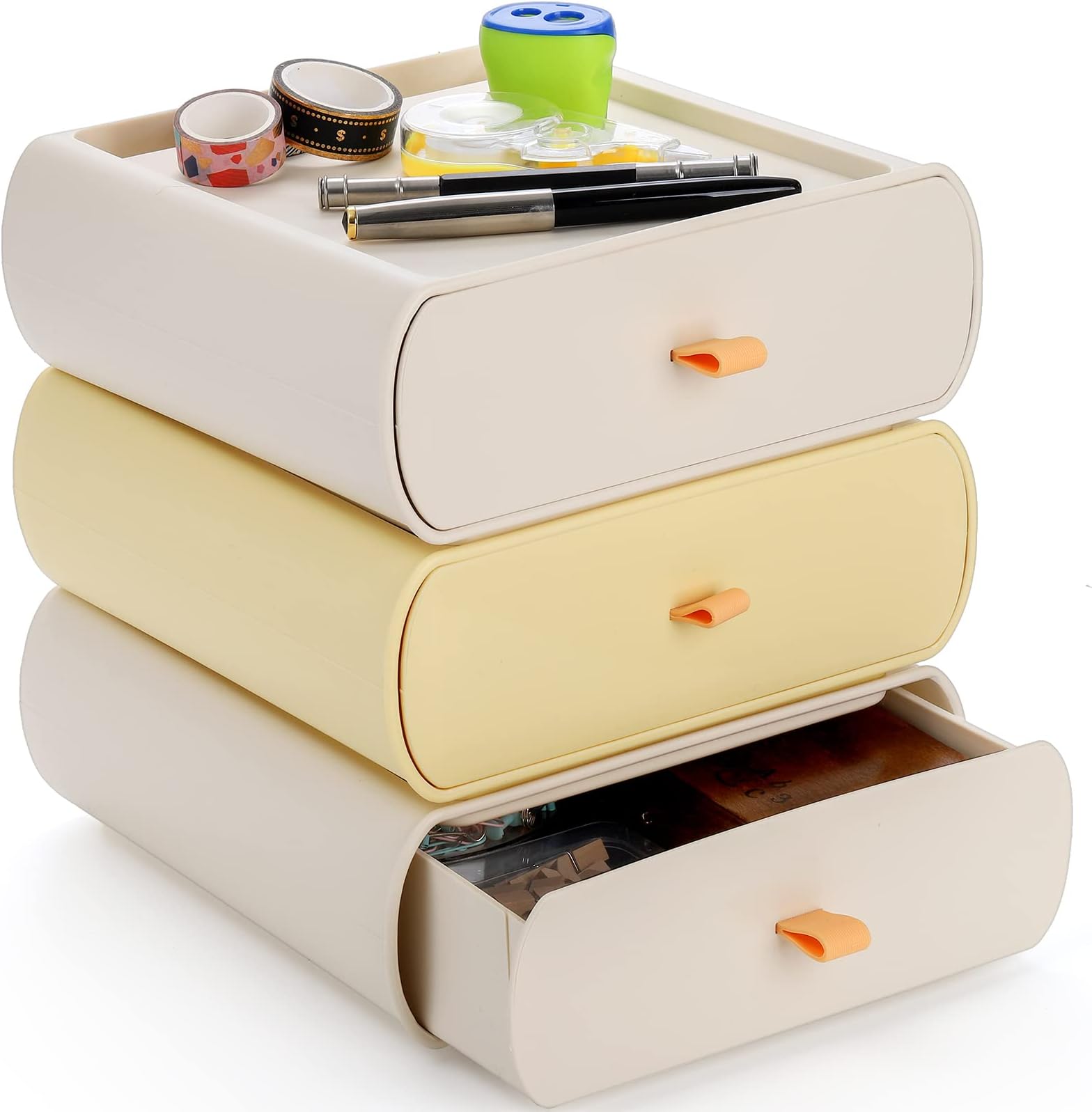 Amazon.com : Lyellfe 3 Tier Desk Organizer, Stackable Desktop ...