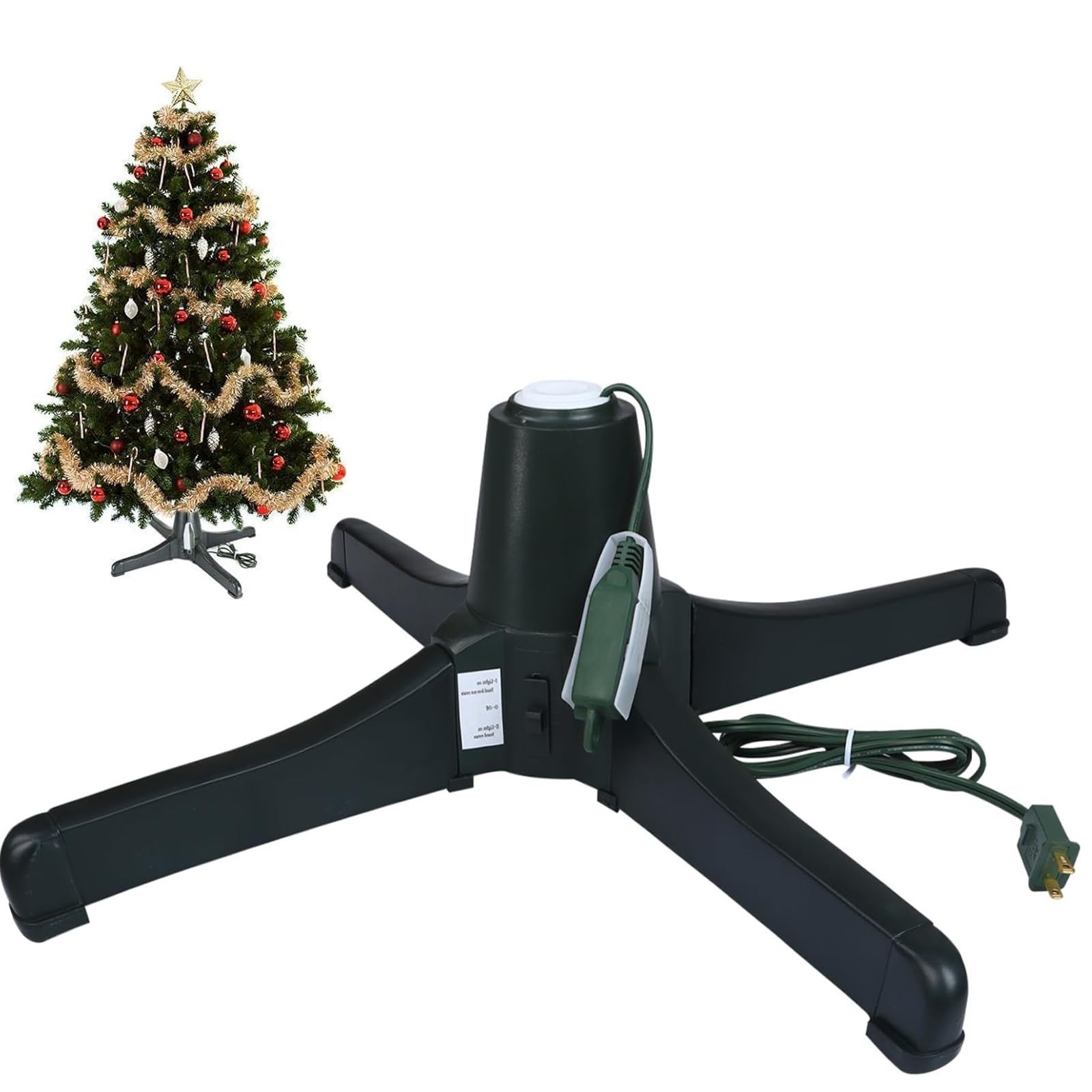 Amazon.com: MOQRUAO Rotating Christmas Tree Stand, 360-Degree Christmas ...