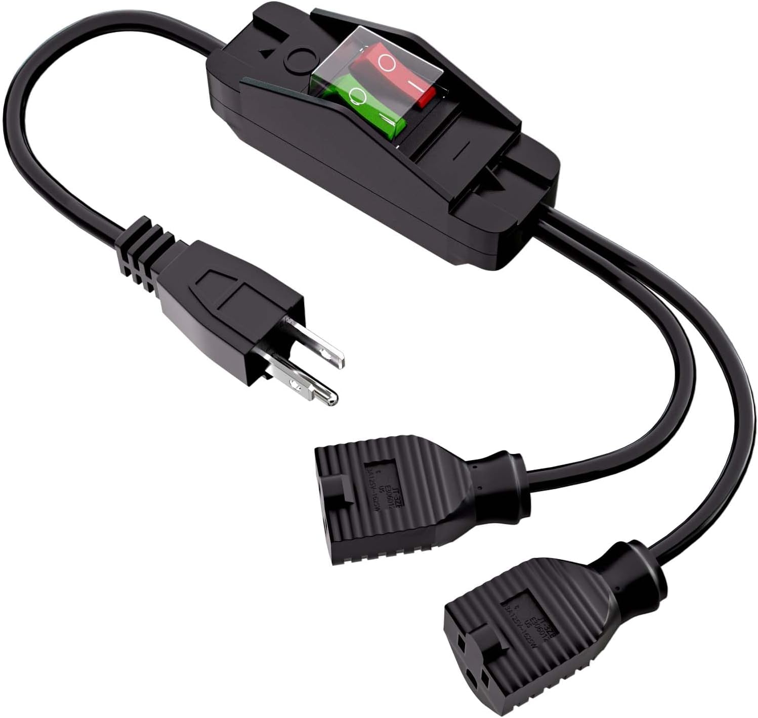 Amazon.com: Extension Cord with On/Off Switch, 3 Prong 1 to 2 Y ...