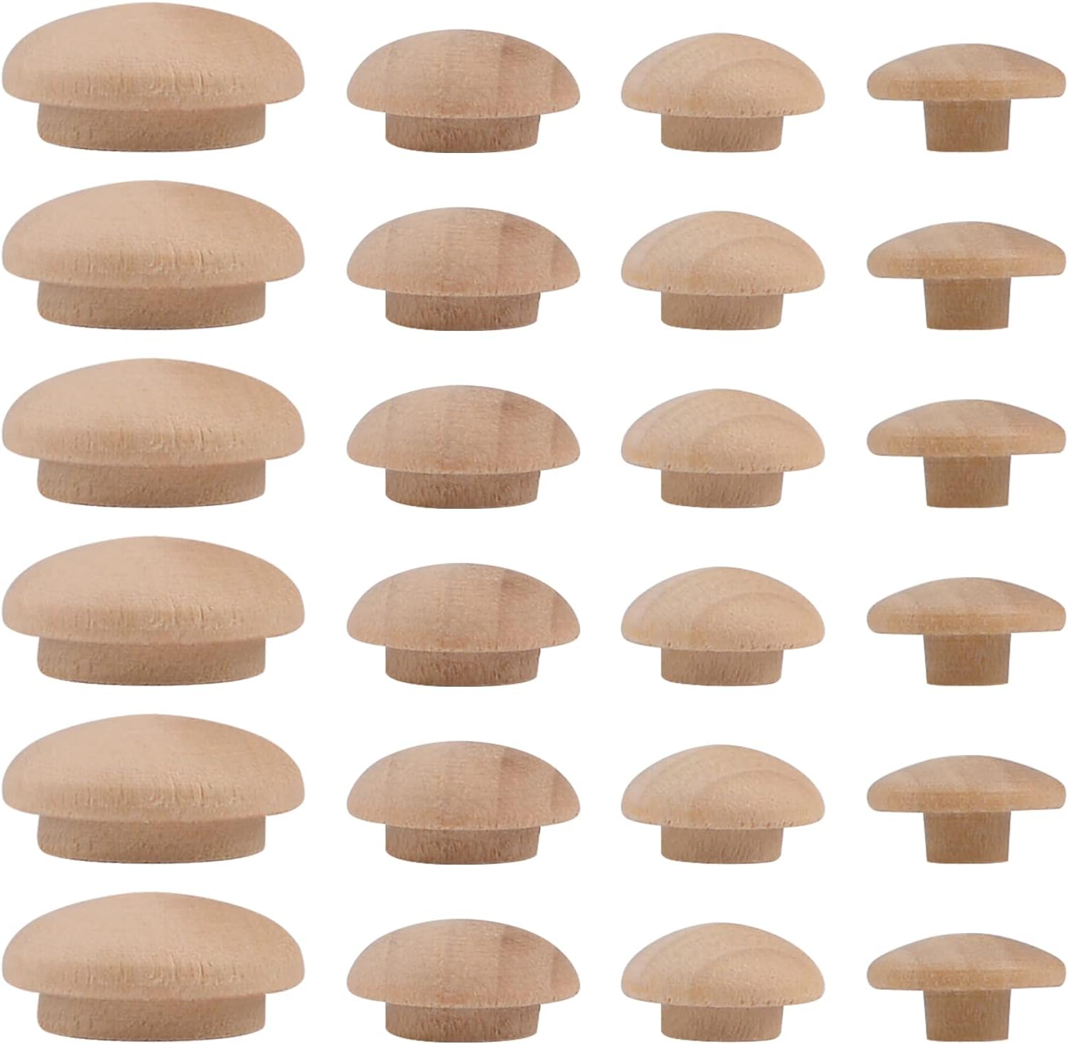 sourcing map 100Pcs Wood Button Top Plugs, 15/32 Inch Round Head Wood ...