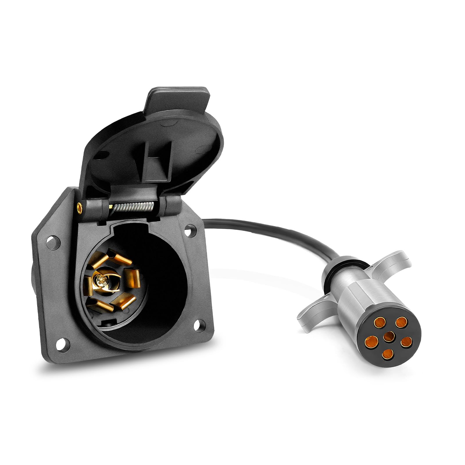 Amazon.com: Agrieyes Premium 7 Pin to 6 Pin Trailer Light Adapter, 7 ...